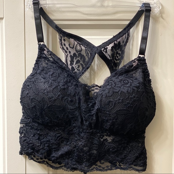 Intimates & Sleepwear | Black Lace Trimmed Racerback Bralette | Poshmark
